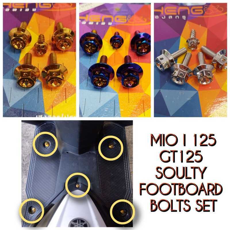 HENG FOOTBOARD BOLT SET MIO I 125 GT SOULTY (Sold AS Set) 0A2 | Shopee ...
