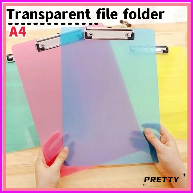 A4 Transparent Hard Board Writing Pad Clip Pad Folder Student Office ...