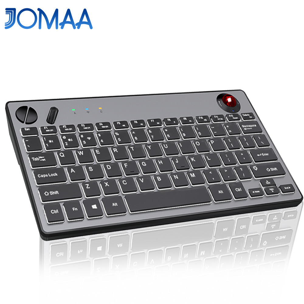 JOMAA Bluetooth Wireless Keyboard with Trackball - Rechargeable ...