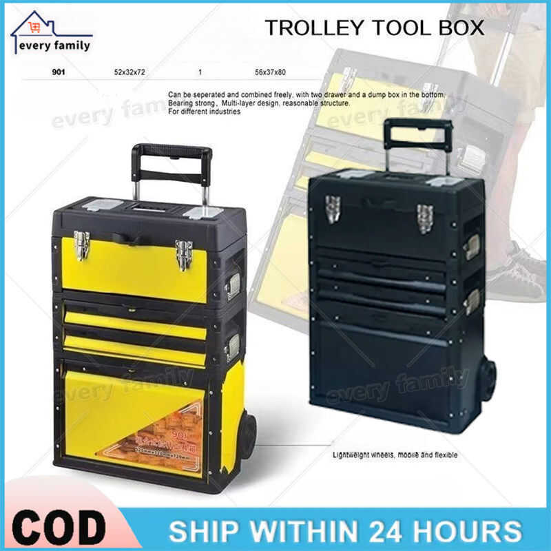 Upgraded Versionmulti Trolley Type 3 In 1 Tool Box Toolbox W/ Wheels ...