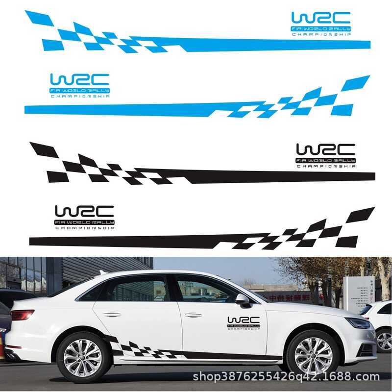 Y-100 Checked Flag WRC Racing Car Modified Side Skirt Waistline Garland ...