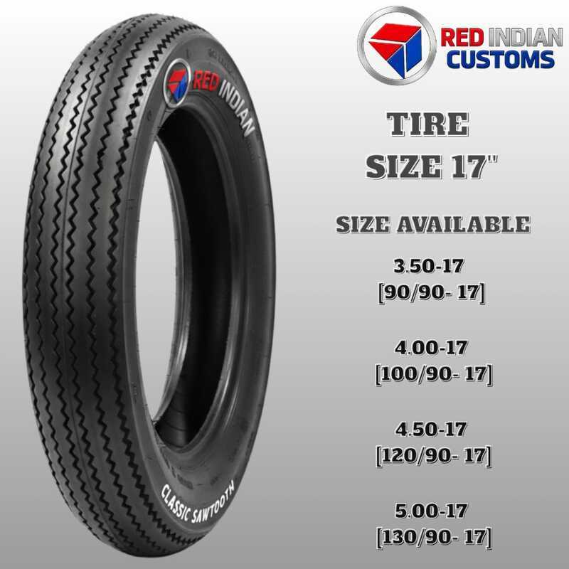 Sawtooth Classic Tubeless Tire Red Indian Size 17 3.50 4.00 4.50 5.00 ...