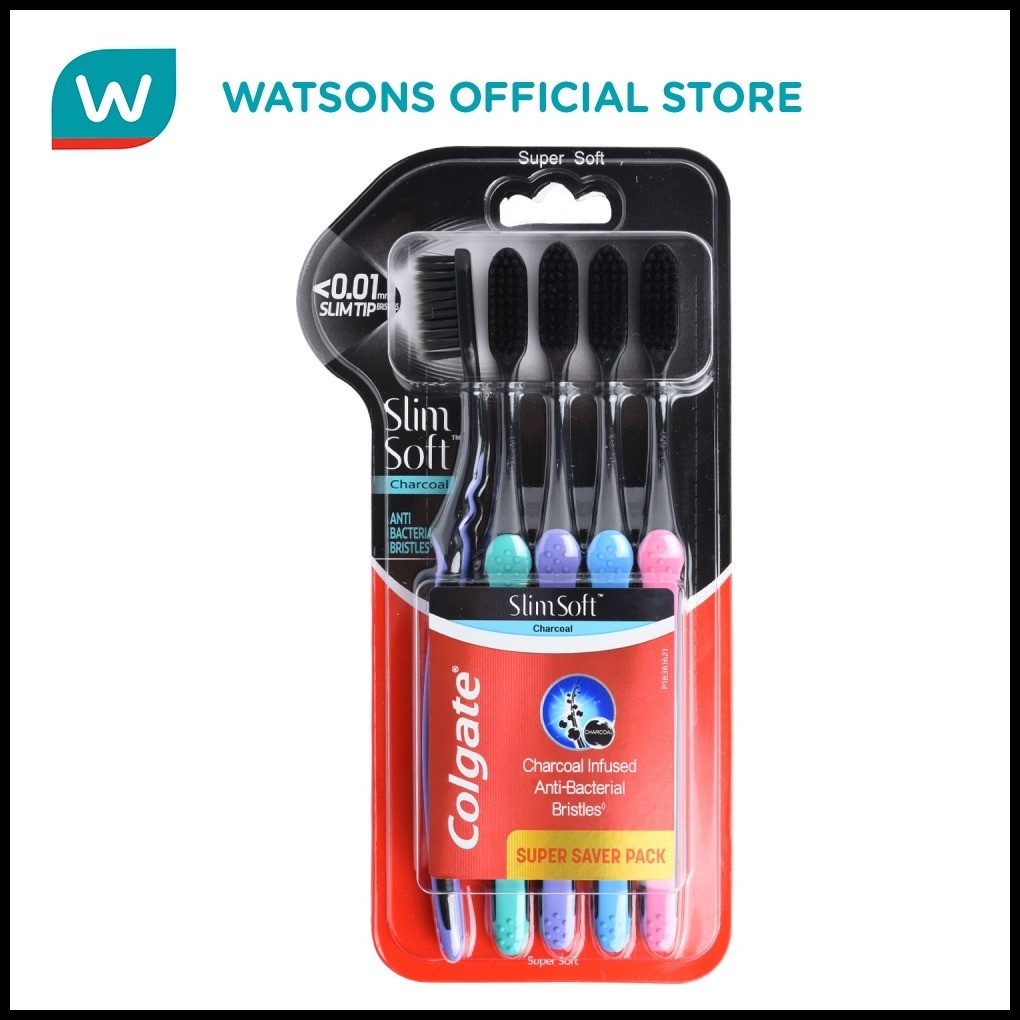COLGATE Slim Soft Charcoal Toothbrush 3+1 Super Saver Pack | Shopee ...