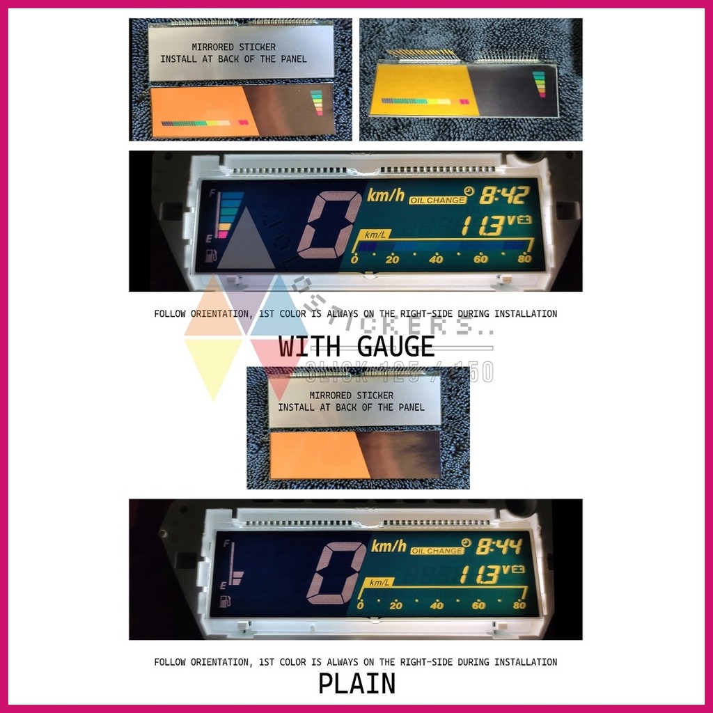 Honda Click 125 V2, V3, Click 150 V2 & 160 2pcs. Colored Panel Sticker ...