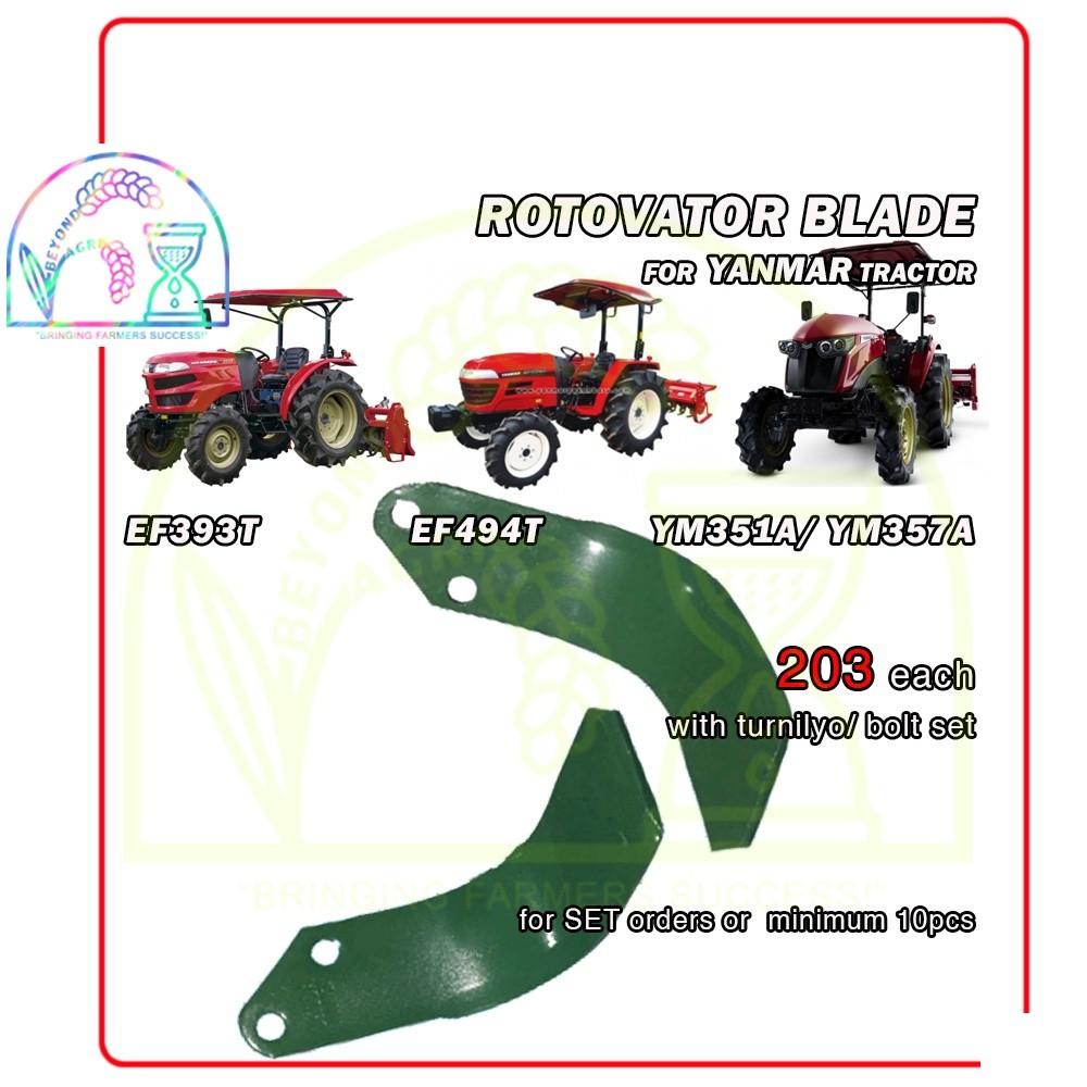Rotovator Blade with BOLT for Yanmar Tractor ef393t ef494t ym35 203 per ...