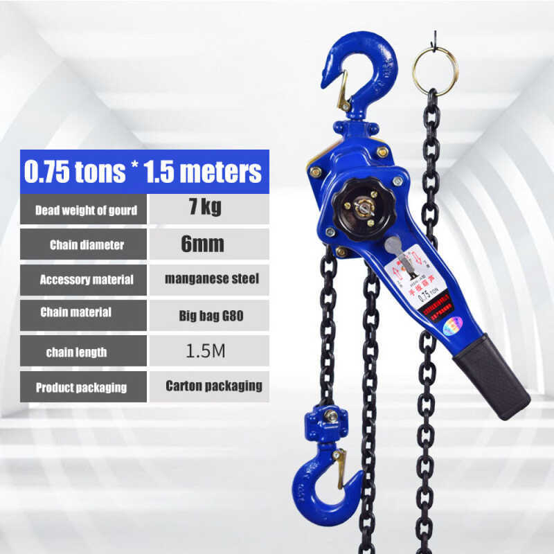 Hand Operated Chain Hoist Cranked Manual With Lever Wire Tensioner ...