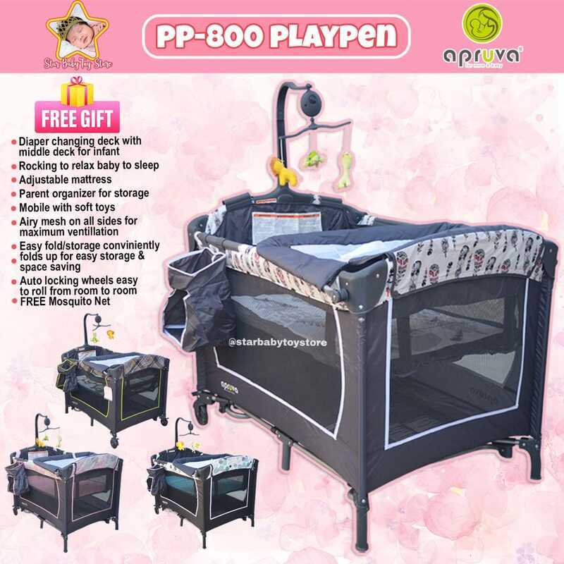 Star Baby Apruva Crib For Play Pen Pp-800 Pack And With Diaper Changer ...
