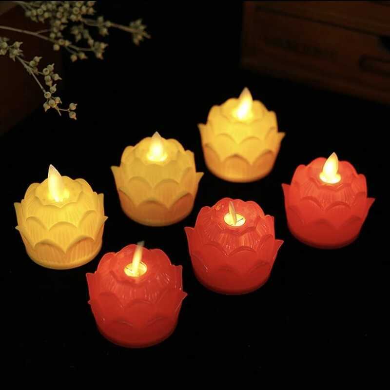 Lotus Battery Candle LED Flameless Candle Family Birthday Decoration ...
