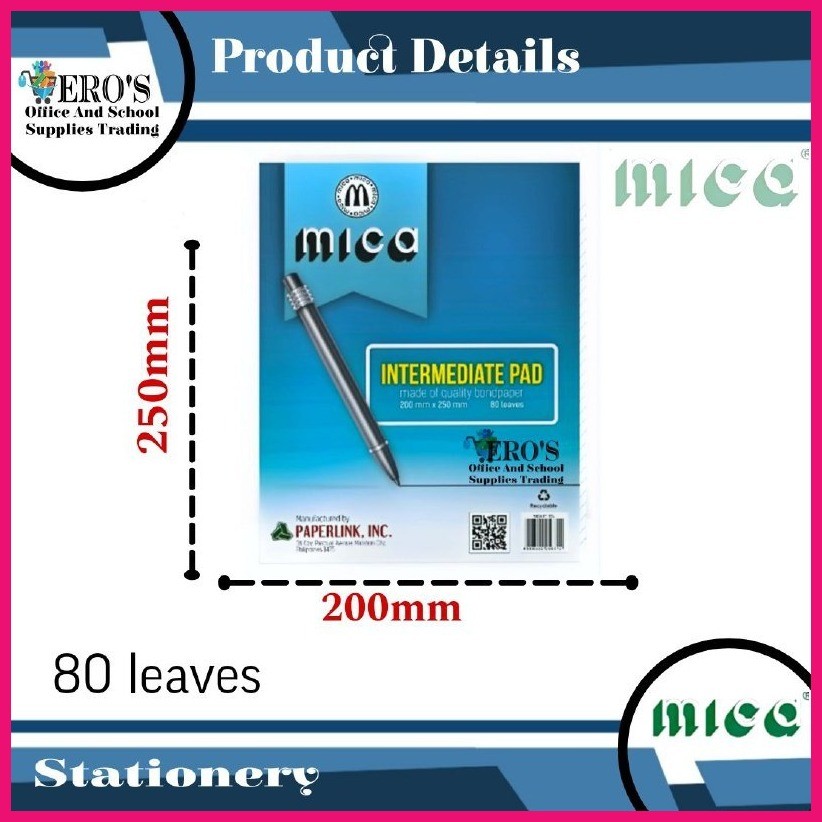 MICA Intermediate Pad Paper (1 pad) | Shopee Philippines