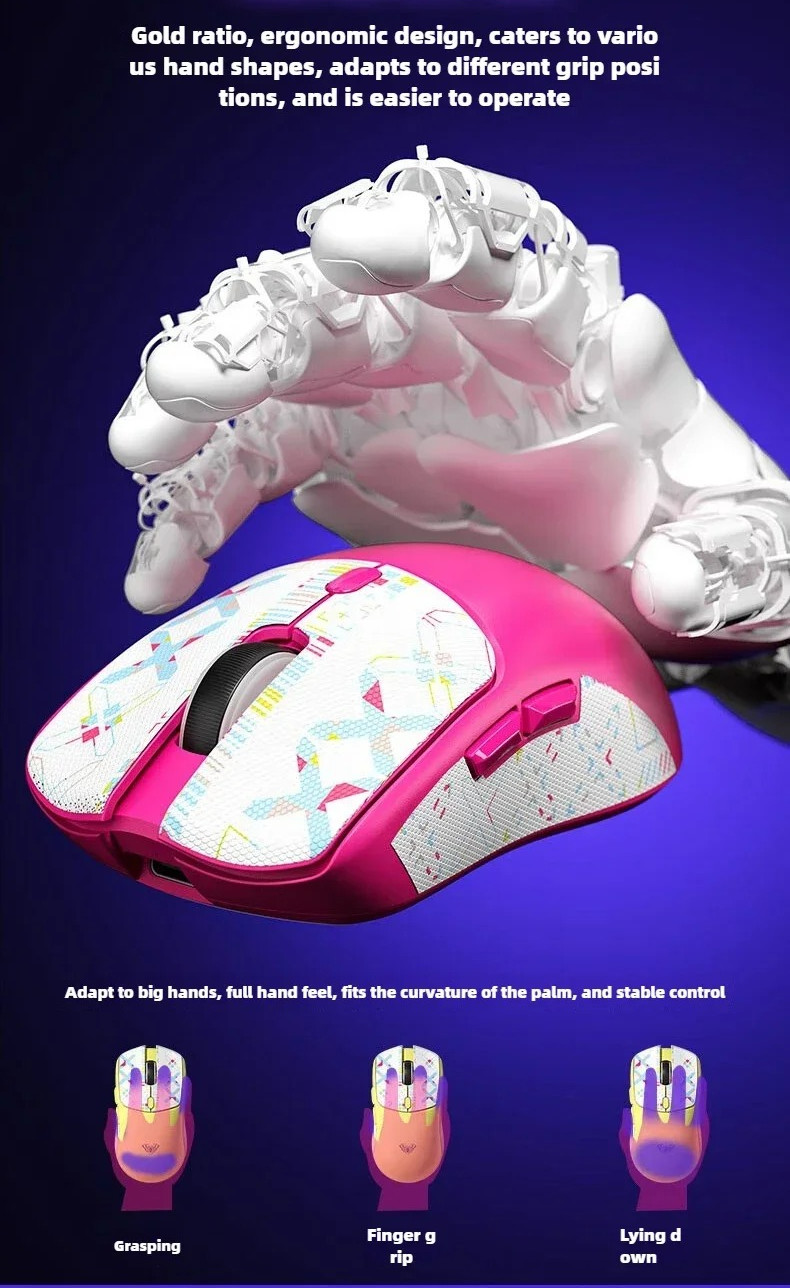 AULA SC580X E-sports Gaming Mouses Wireless Tri-mode Bluetooth Type-C ...