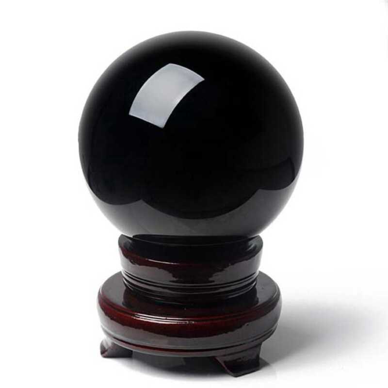 Natural Black Obsidian Sphere Large Crystal Ball Healing Stone Gemstone ...