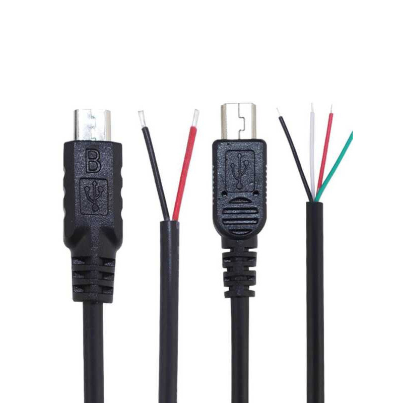 MICRO mini Mini 5P Single T Port Male Head with USB 2-Core 4-Core ...