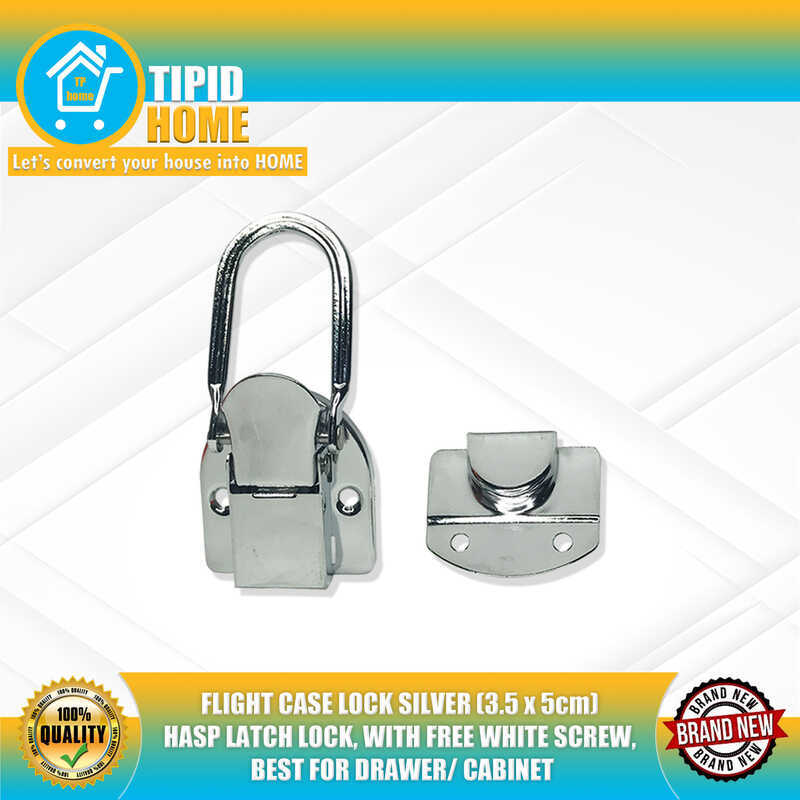 FLIGHT CASE LOCK SILVER (3.5 X 5Cm) HASP LATCH Lock, WITH FREE WHITE ...