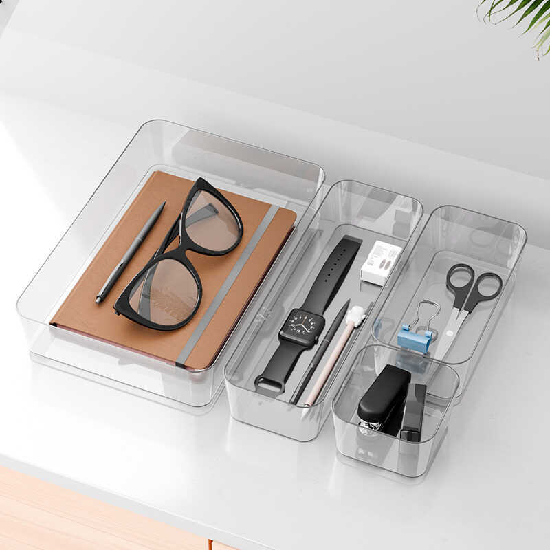 Drawer Divider Storage Box Office Desk Cabinet Built-in Stationery Pen ...