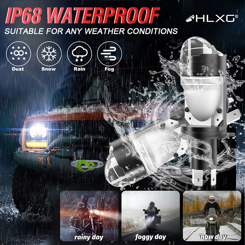 BULLVISION/HLXG 1/2PCS H4 Led Projector Mini Lens 100% Original 3 Year ...