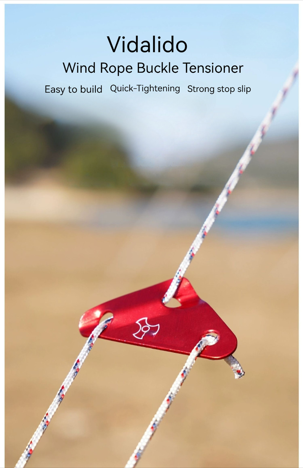 Vidalido Wind Rope Buckle Tensioner Portable Tension Adjuster Guy Lines ...