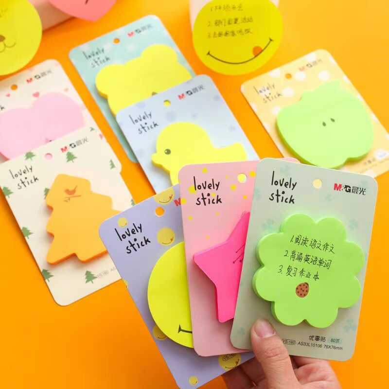 Morning Light Fluorescent Sticky Notes Cute Cartoon Design Post-It ...