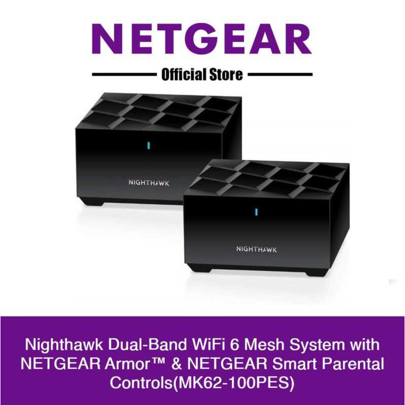 Nighthawk Dual-Band WiFi 6 Mesh System with Armor™ & NETGEAR Smart ...