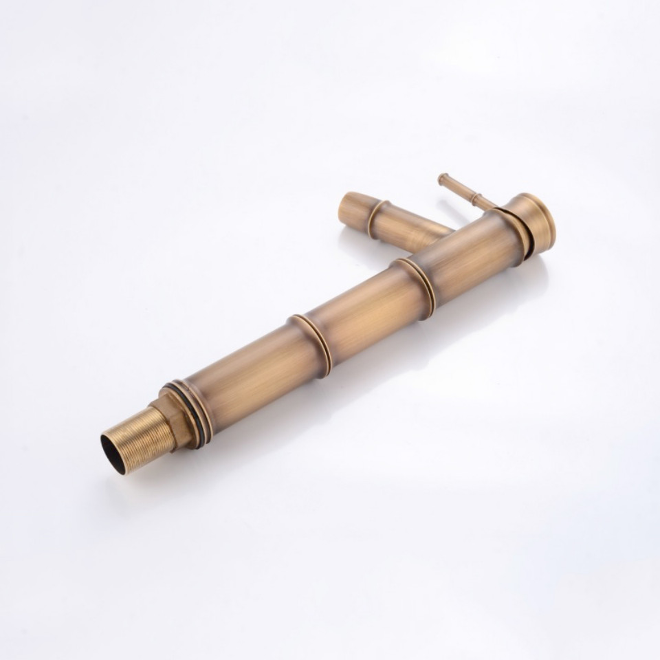 Antique Bathroom Basin Faucet Bamboo Water Tap Mixer Hot Cold Wash ...