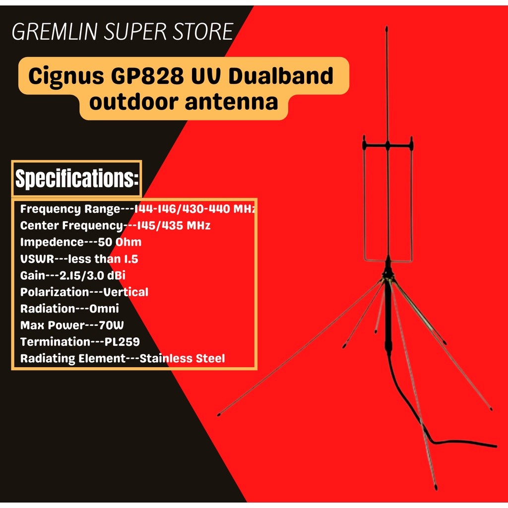 Cignus GP828 UV Dualband outdoor antenna with FREEBIES | Shopee Philippines