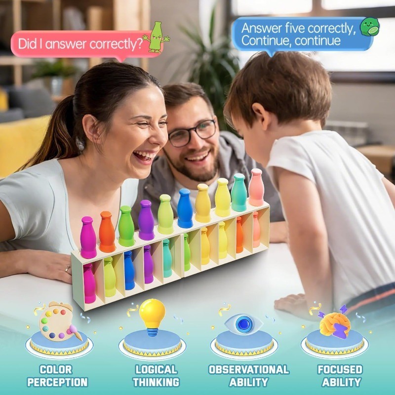 Bottle Color Matching Toy Bottle Color Game for Kids and Adults Memory ...