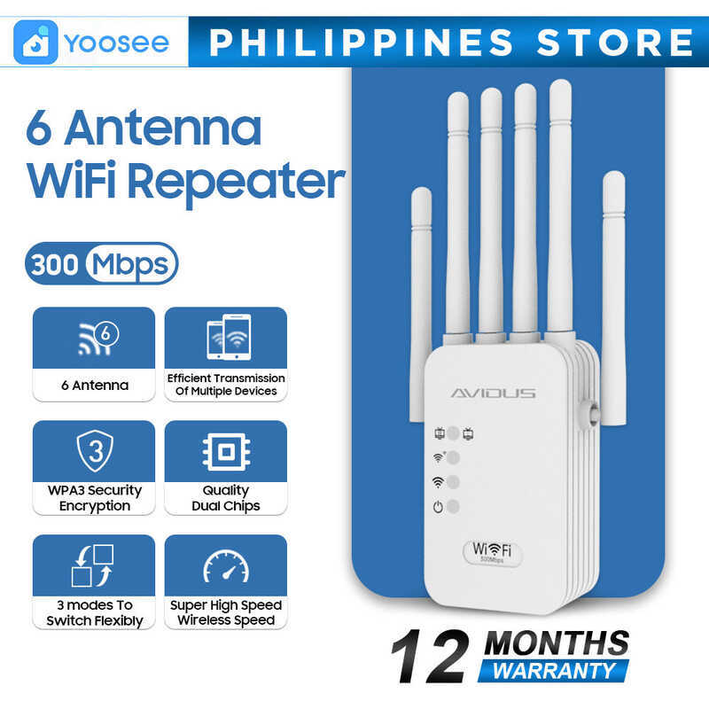 V380 Pro 6 Antenna Repeater 1200Mbps/2.4Ghz/5Ghz Wifi Signal Booster ...