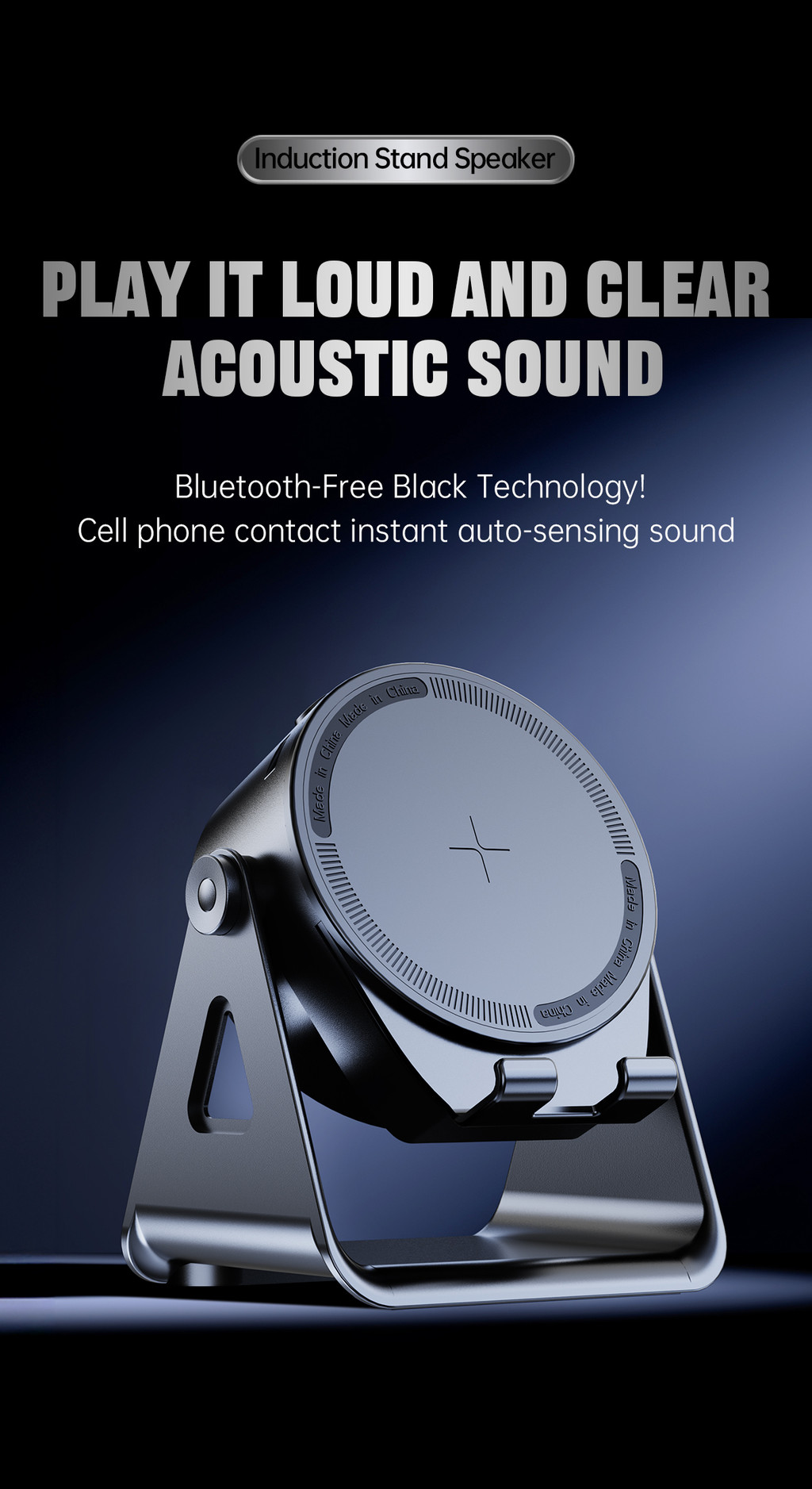 HINAR ZJ08 Bluetooth Wireless Induction Speaker Phone Holder RGB ...