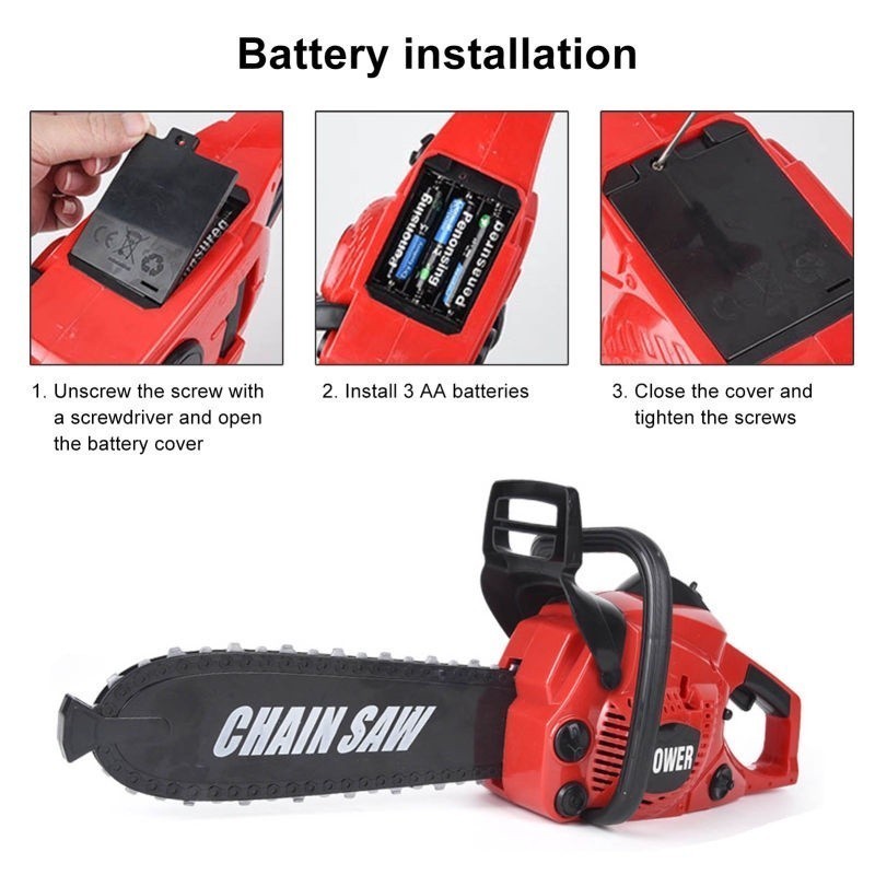 Local】Kids Electric Chainsaw Toy Construction Tool with Realistic Sound ...