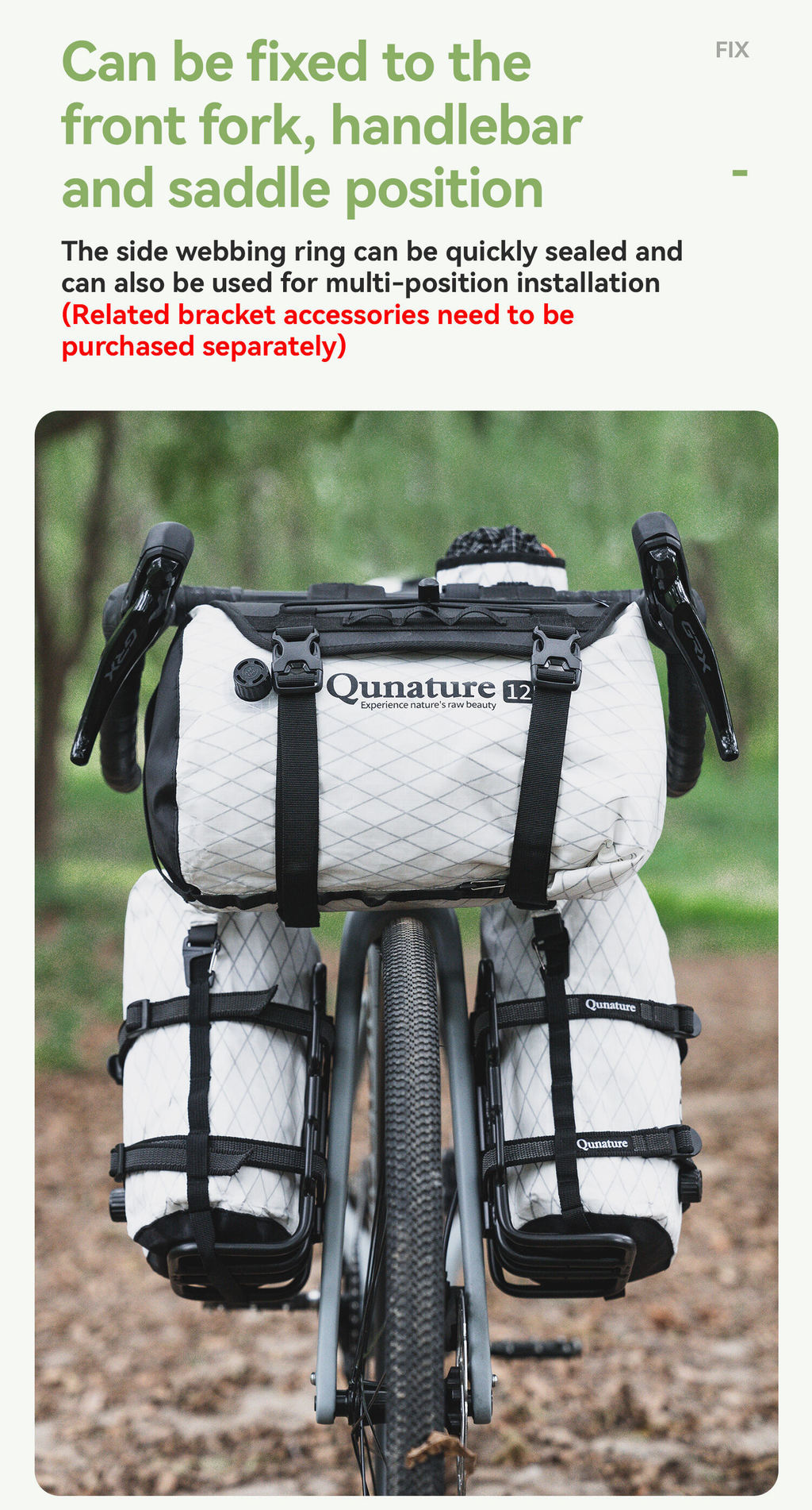 Qunature Bikepacking Bag 6L/12L Waterproof Expandable Compression Dry ...