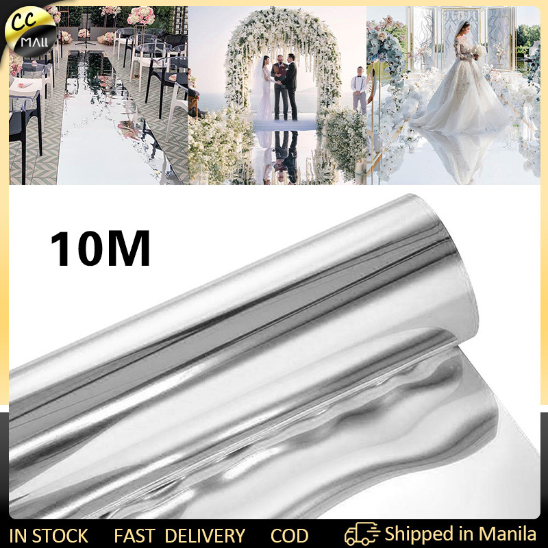 10M Wedding Mirror Carpet Silver Double Sided Silver for T Stage Indoor ...