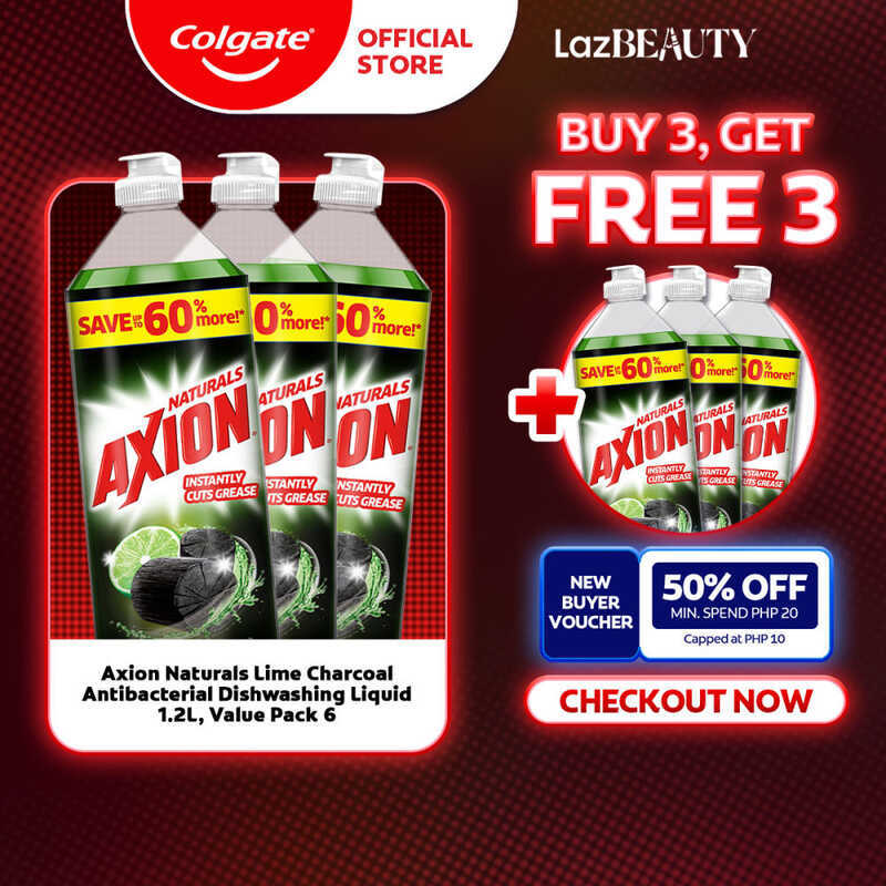 [Buy 3, FREE 3] Axion Naturals Lime Charcoal Antibacterial Dishwashing ...