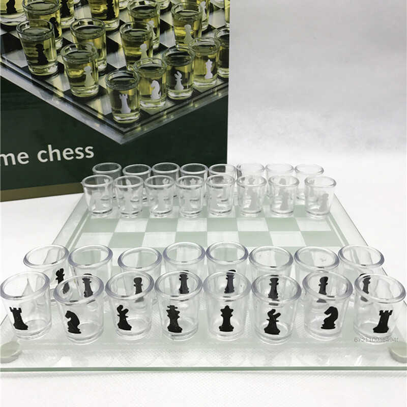 Glass bar board game crystal wine glass chess set Board Games 9f6 ...