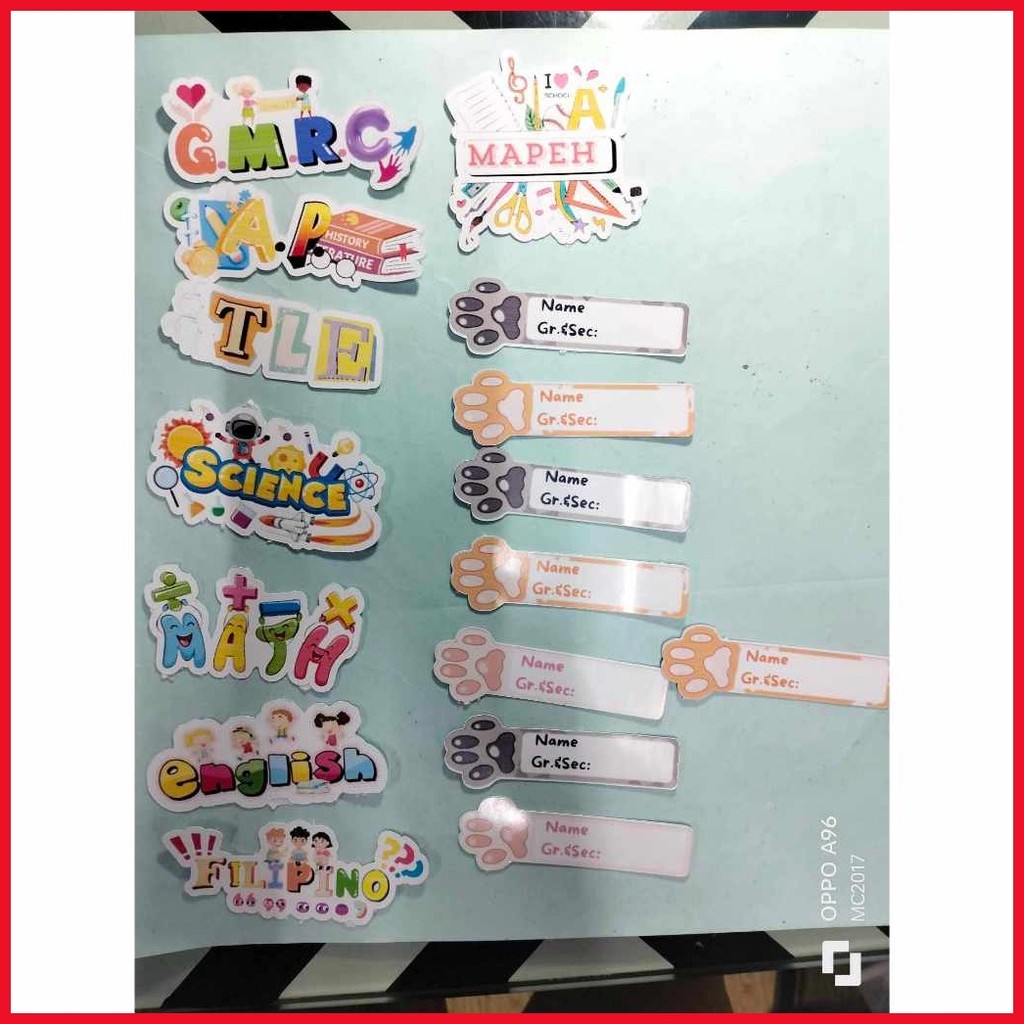 Subject Label Sticker Grade 1 grade 2, Grade 3, Grade 4, Grade 5, Grade ...