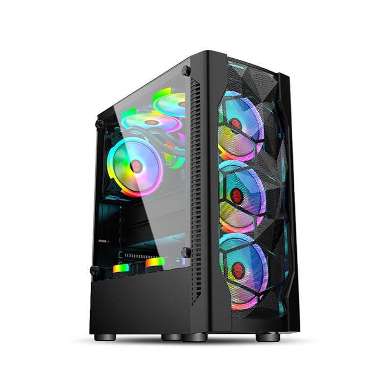 Mid 03 Inplay Meteor Tower PC Case Tempered Glass Gaming Computer ATX ...