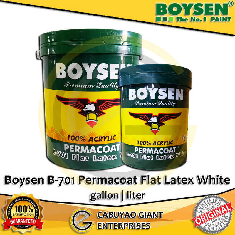 Boysen B-701 Permacoat Flat Latex White Gallon | Liter 1 | Shopee ...