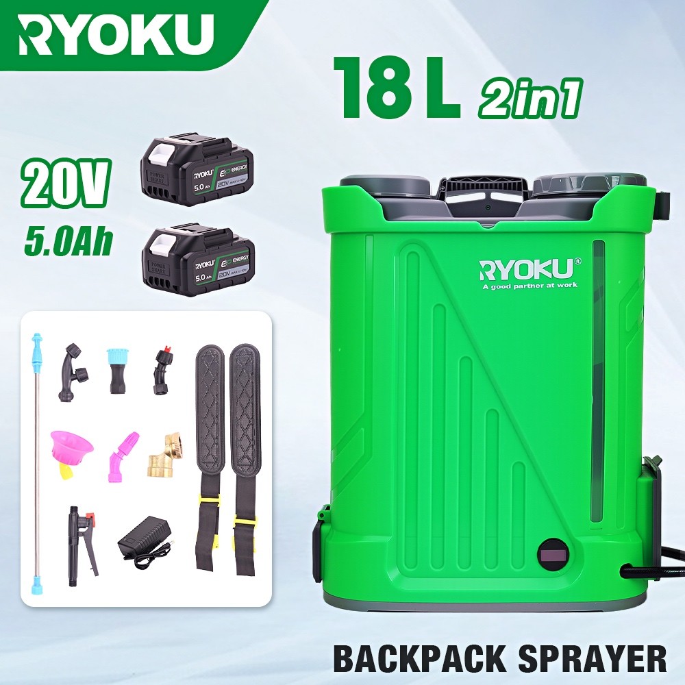 RYOKU 18L Knapsack Sprayer 2-in-1 Manual & Electric with Lithium ...
