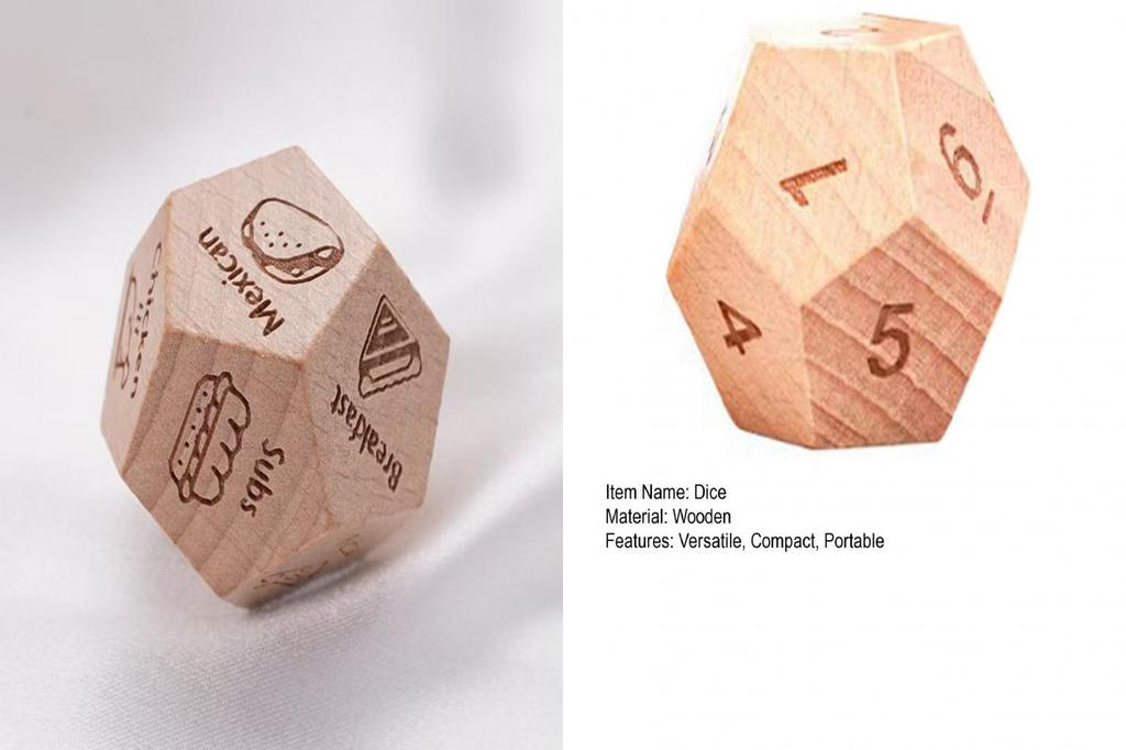 Wandereve| Food Decision Dice Lightweight Dice for Couples 12-sided ...