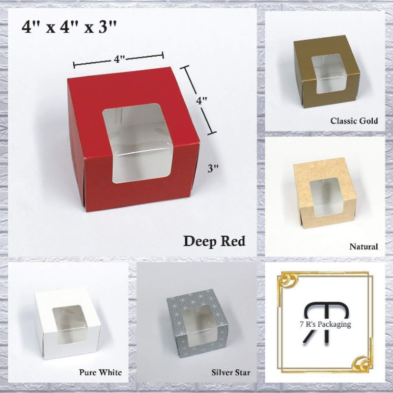 20 pcs.Pre-Formed 4 x 4 x 3 Square Box / Cake Box (PF443) | Shopee ...