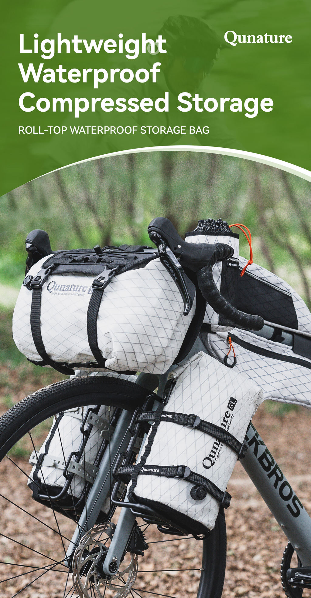 Qunature Bikepacking Bag 6L/12L Waterproof Expandable Compression Dry ...