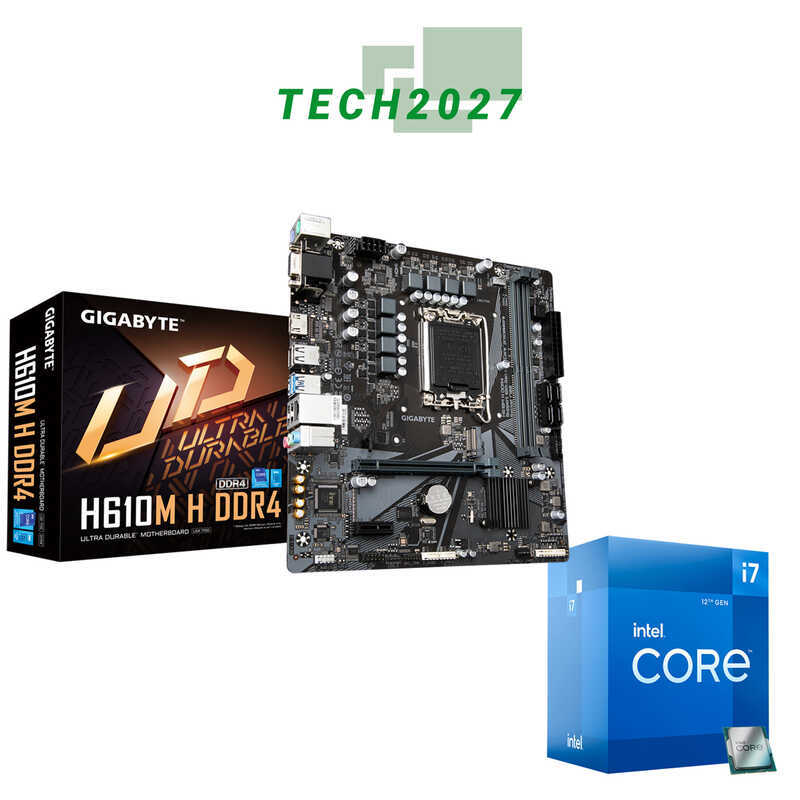 Core i7-12700 2.1 GHz 12-Core LGA 1700 Processor with GIGABYTE H610M H ...