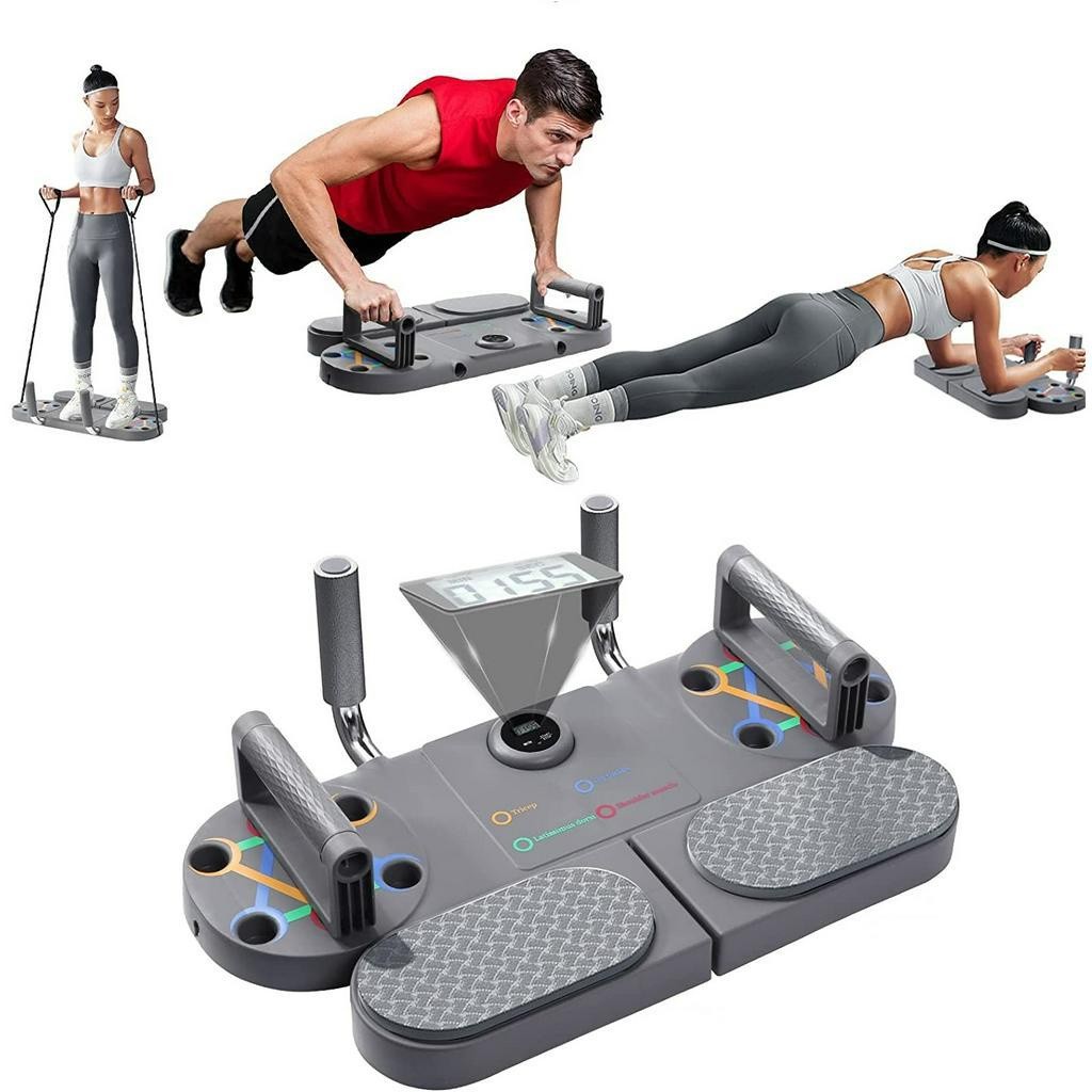 Push Up Board with Timer function and Plank Trainer Adjustable Push Up ...