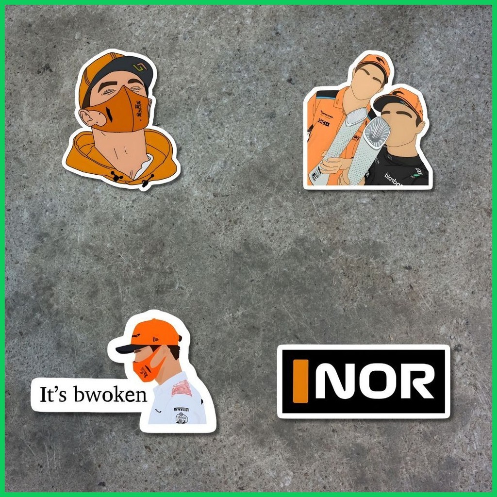 F1 Lando Norris 12pcs Sticker Pack | Die-Cut Matte Laminated Vinyl ...