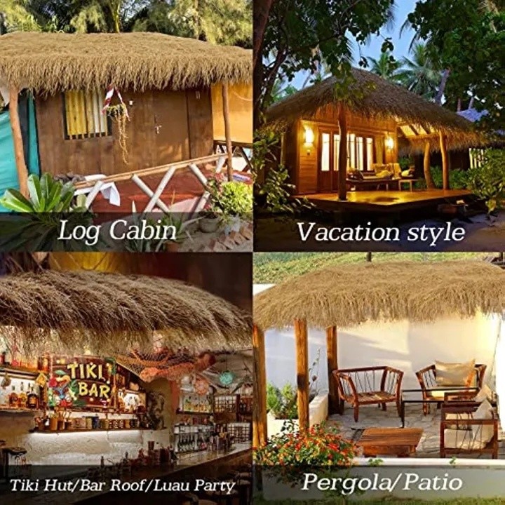 Artificial Thatch Grass Roofing, Fireproof Synthetic Palm Mexican Straw ...