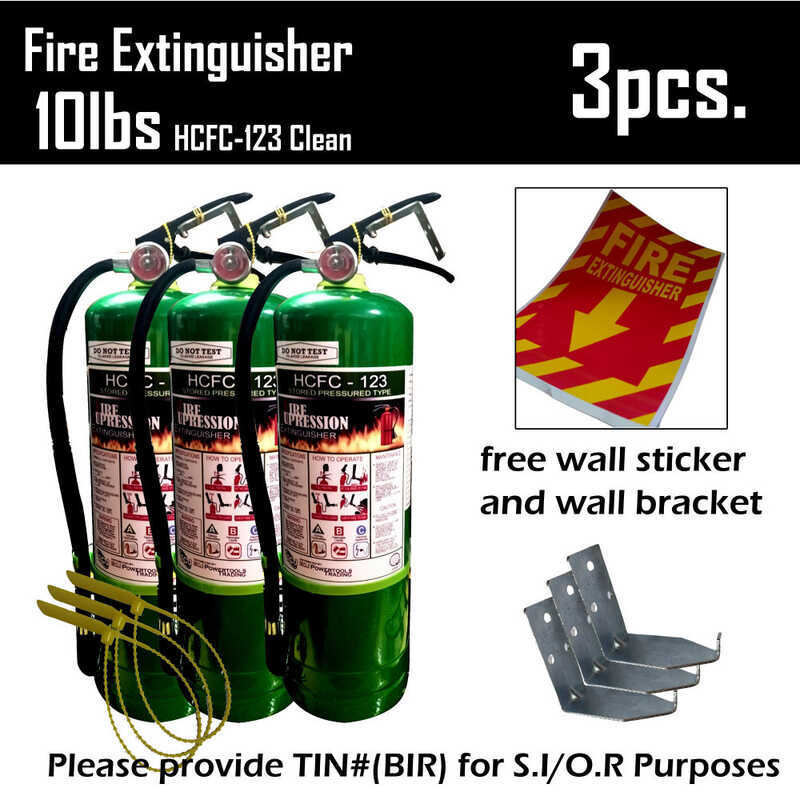10 Lbs GREEN Hcfc-123 3Pcs Bundle Fire Extinguisher 54A | Shopee ...