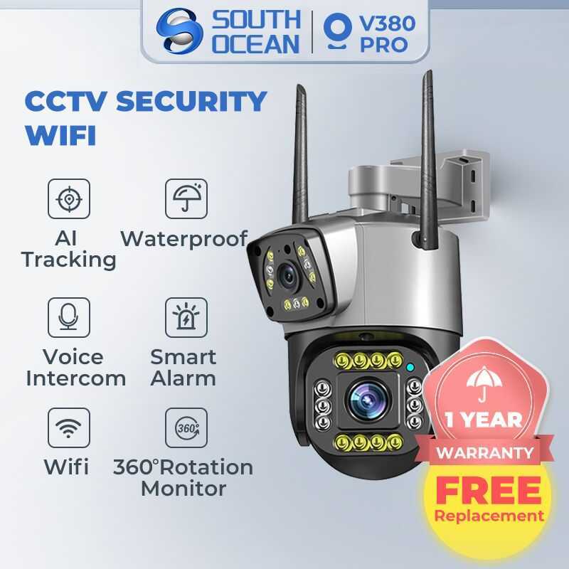 W South Ocean V380 Outdoor CCTV Dual Camera Wifi Connect To Cellphone ...