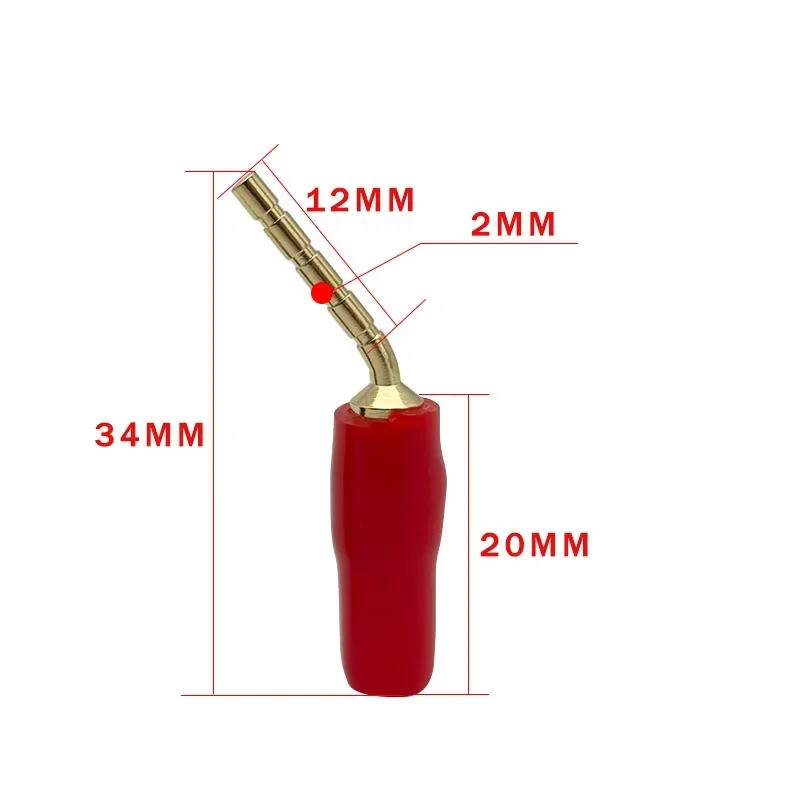 2mm Banana Wire Cable Bend Pin Plug Connector Banana Screw Sock Speaker ...