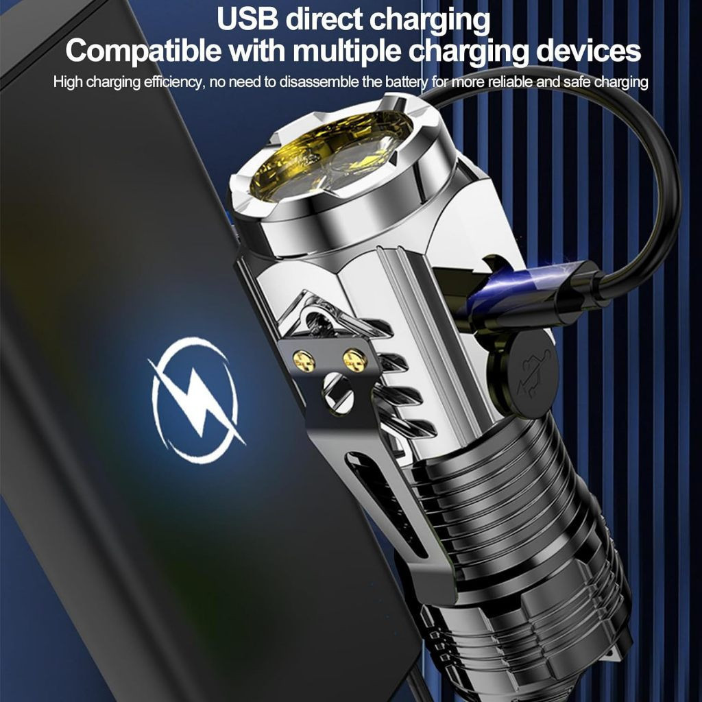 New strong light long shot flashlight mini portable small hand electric ...