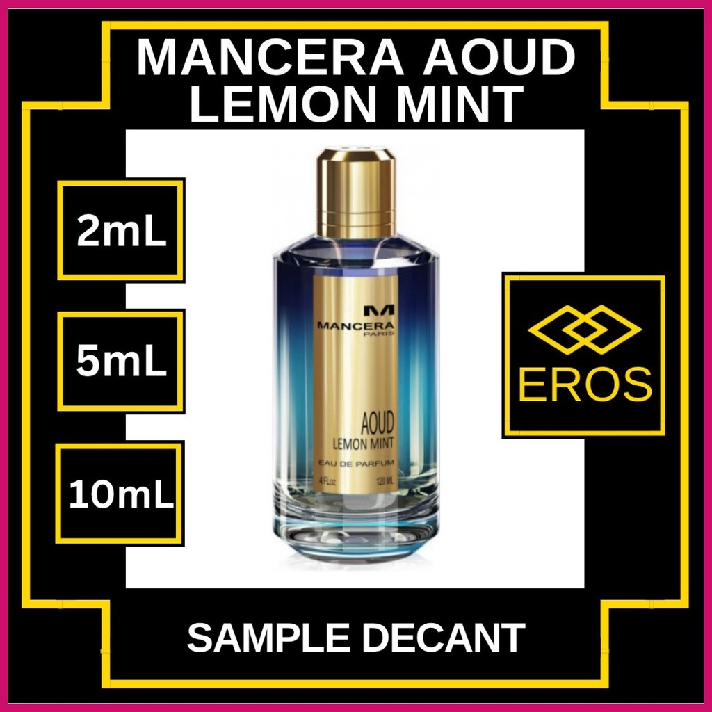 ♣ Mancera Aoud Lemon Mint 1mL 2mL 5mL decant perfume sample spray vial ...