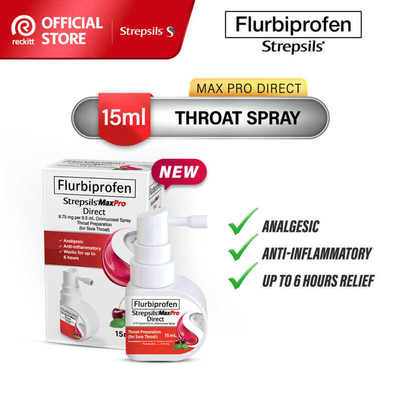 Strepsils Max Pro Direct Spray 15Ml Sore Throat Solution Set Of 2 ...