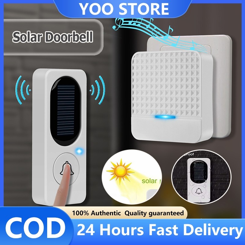Solar Power Doorbell Wireless Solar Doorbell 300M Long Range Distance ...